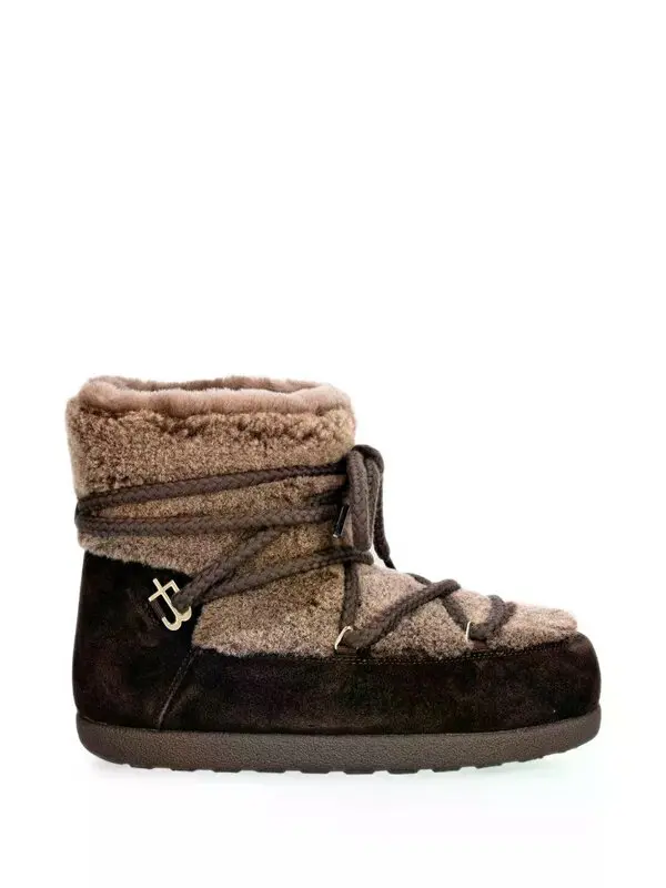 BALDININI Shearling-trim Lace-up Boots