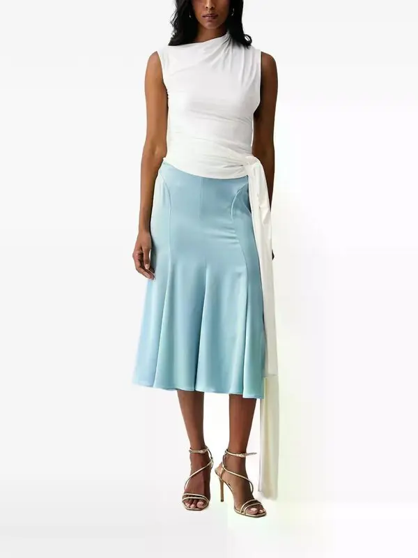 Bardot Ruched Tie-waist Top - White