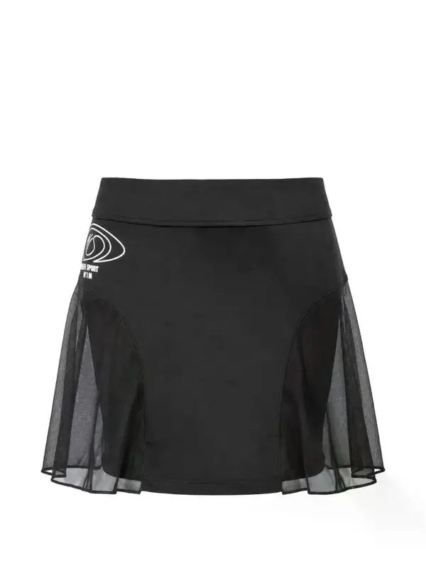 PLEIN SPORT Mesh-panel Logo-print Cover-up Skirt