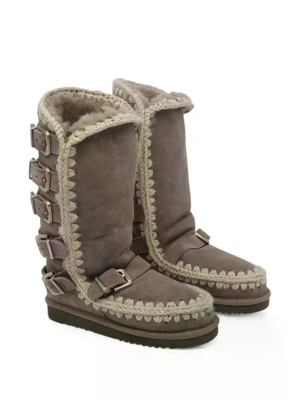 Mou Eskimo Buckle-fastening Crochet-trim Boots