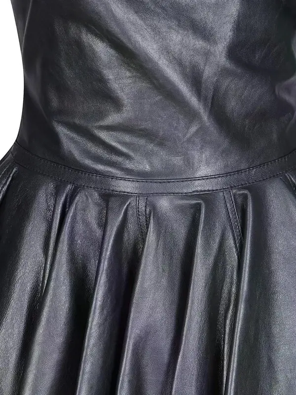 HAIKURE Lucrezia Pleated Leather Mini Dress