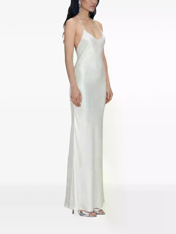 ATOIR Eden Bead-embellished Satin Maxi Dress - White