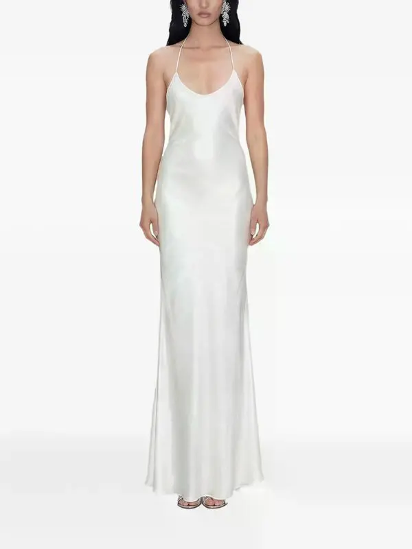 ATOIR Eden Bead-embellished Satin Maxi Dress - White