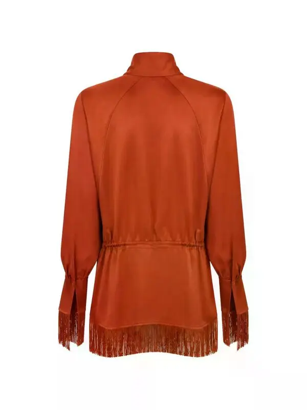 ROWEN ROSE Fringed Scarf-detail Mini Dress