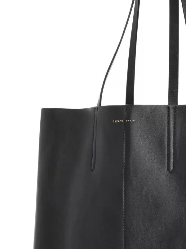 Carven Jean Logo-embossed Leather Tote Bag