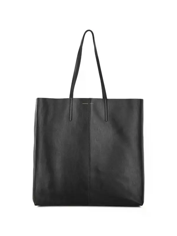 Carven Jean Logo-embossed Leather Tote Bag - Black