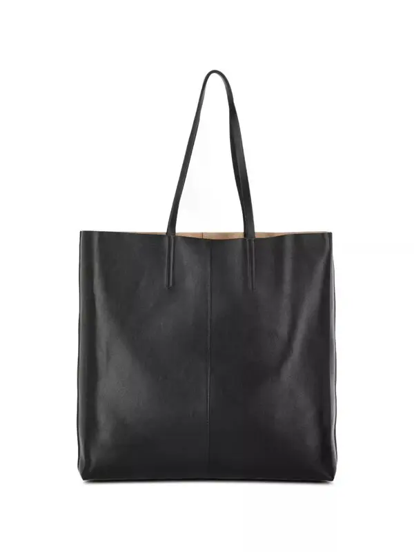 Carven Jean Logo-embossed Leather Tote Bag - Black