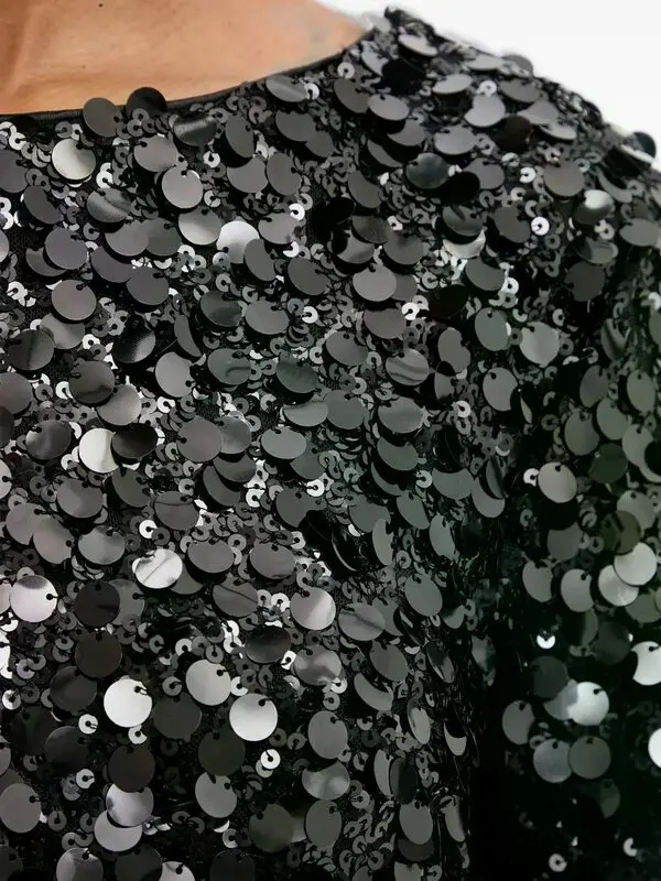HAVEONE Sequin-embellished Short-sleeve Top