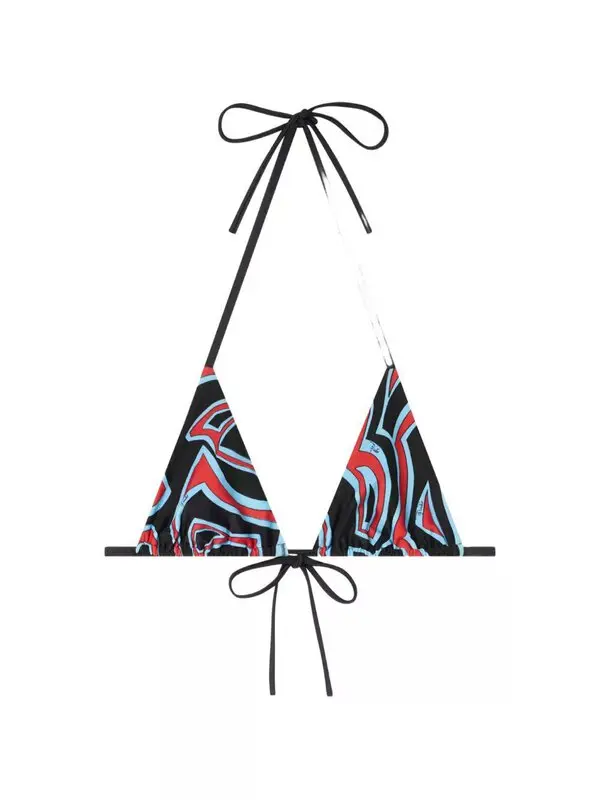 Emilio Pucci Labirinto-print Bikini Top - Black