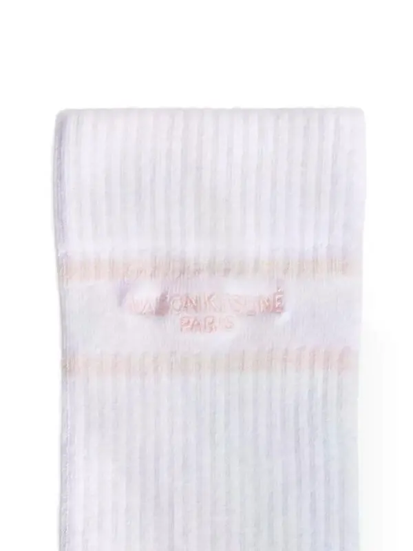 Maison Kitsuné Logo-embroidered Ribbed Socks