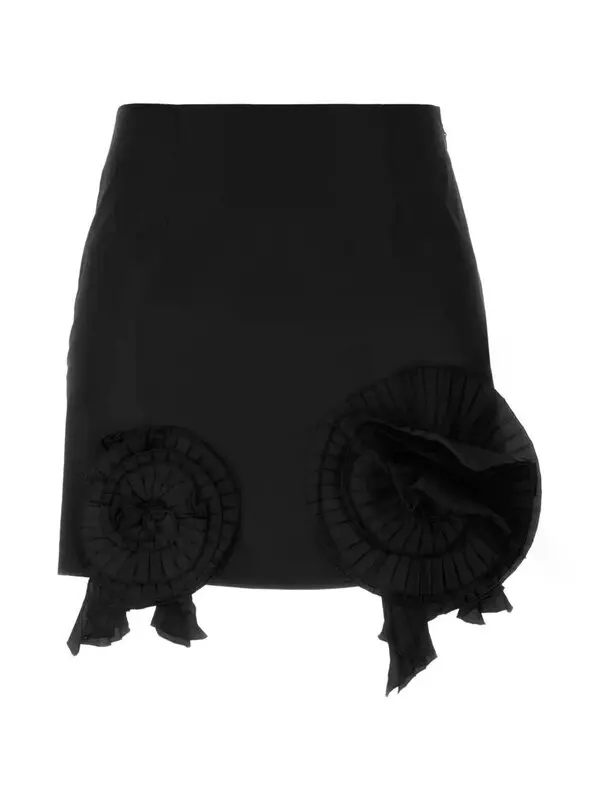 Blumarine Ruffled Floral-appliqué Mini Skirt