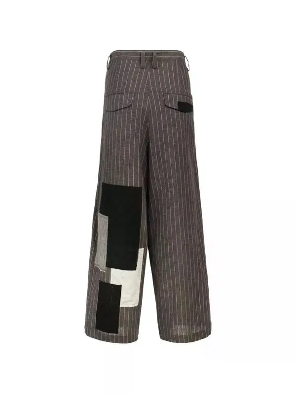 Y’s Patchwork Pinstripe Trousers
