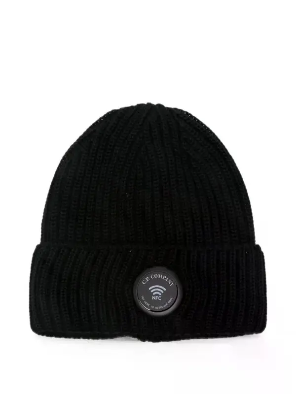 C.P. COMPANY Ribbed-knit Logo-patch Beanie Hat