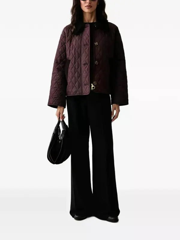 Barbour Quilted Corduroy-collar Jacket - Purple