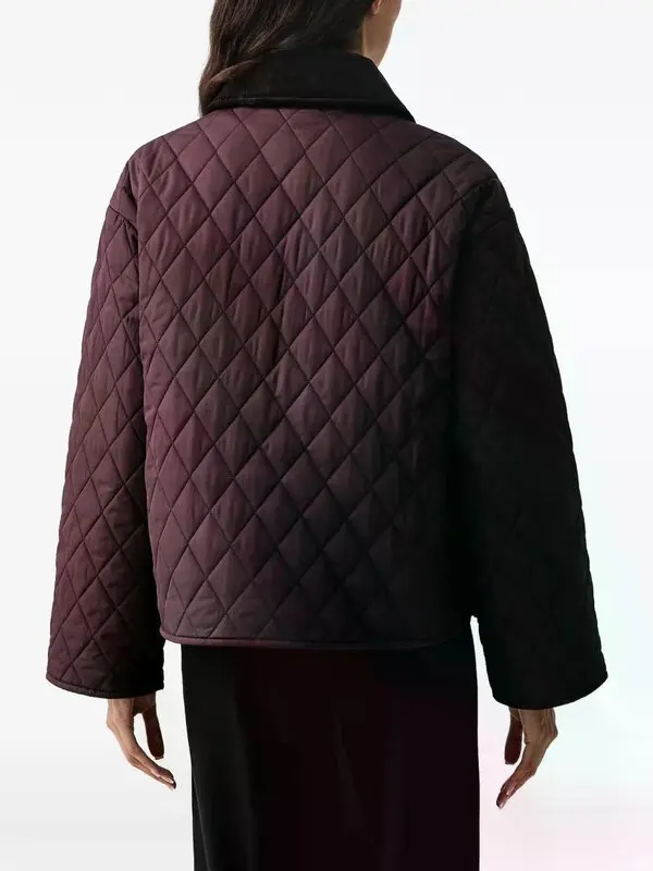 Barbour Quilted Corduroy-collar Jacket - Purple