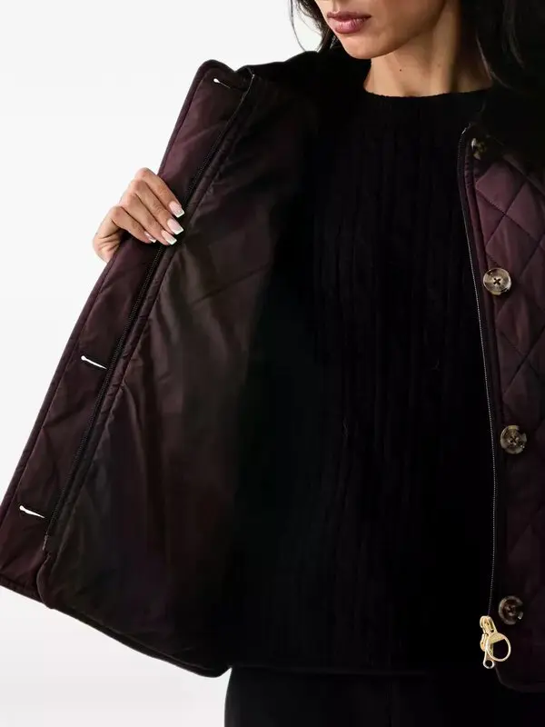 Barbour Quilted Corduroy-collar Jacket - Purple