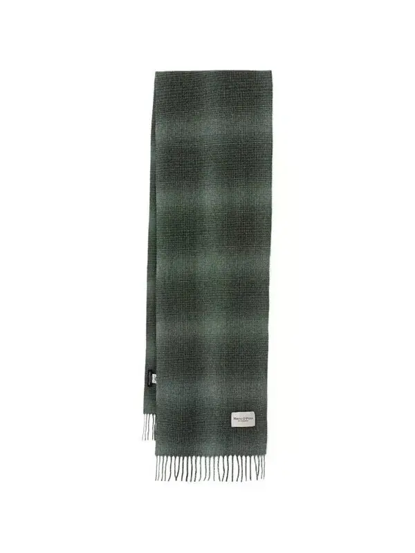 Marc O'polo Check Fringed Scarf