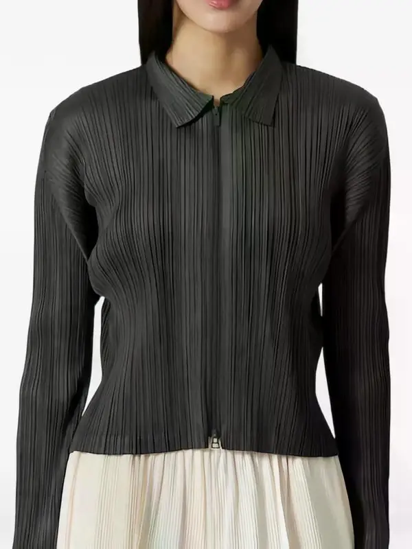 Issey Miyake Pleated Zip-up Shirt