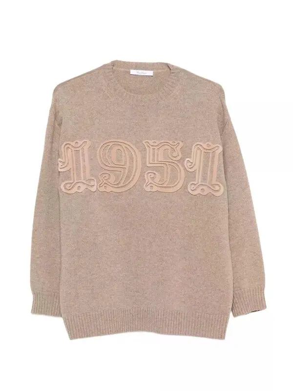Max Mara Appliqué-patch Sweater - Neutrals