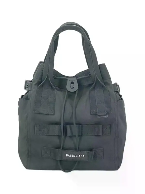 Balenciaga 2021 Small Nylon Army Tote Satchel - Black