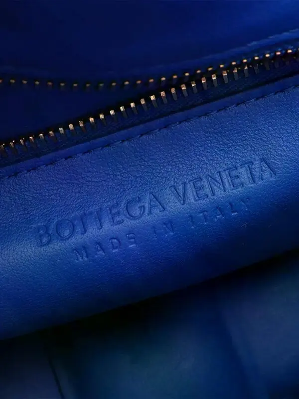 Bottega Veneta 2012-2026 Nappa Intrecciato Padded Chain Cassette Satchel - Blue