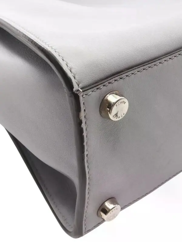Fendi 2000-2010 Large Leather Peekaboo Essential Satchel - Blue