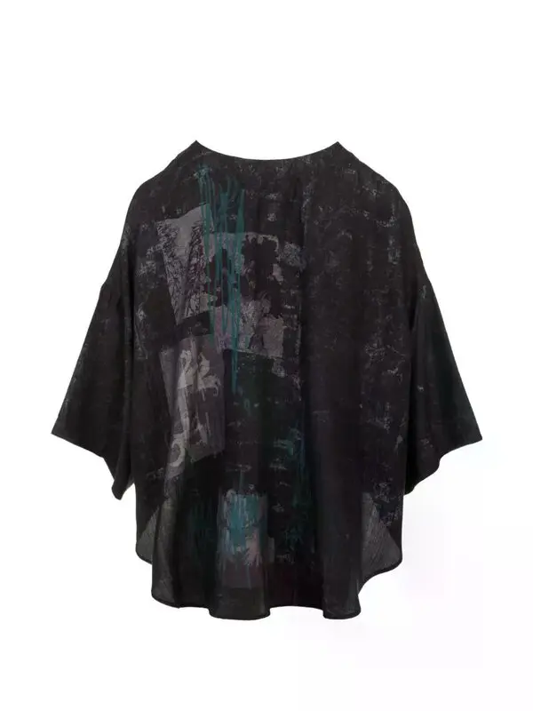 Y’s Graphic-print Crew-neck T-shirt - Black