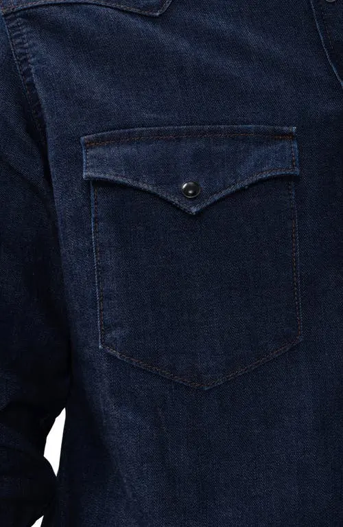 SILVER JEANS CO. Long Sleeve Denim Western Shirt