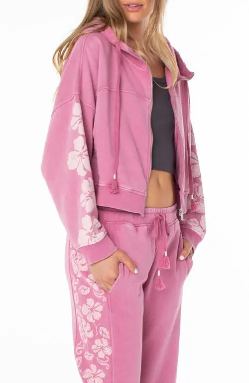 Roxy Tropical Trails Full Zip Hoodie - Htr Rose