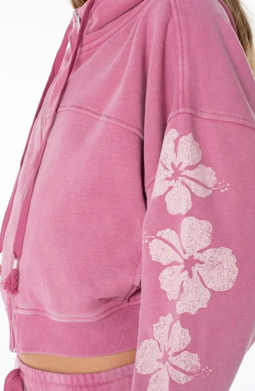Roxy Tropical Trails Full Zip Hoodie - Htr Rose