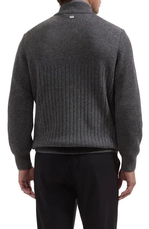 Bugatchi Full Zip Sweater - Anthracite