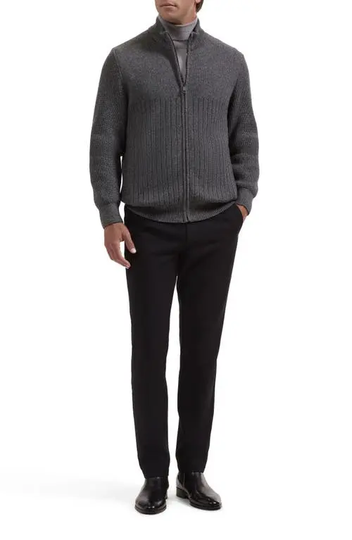 Bugatchi Full Zip Sweater - Anthracite