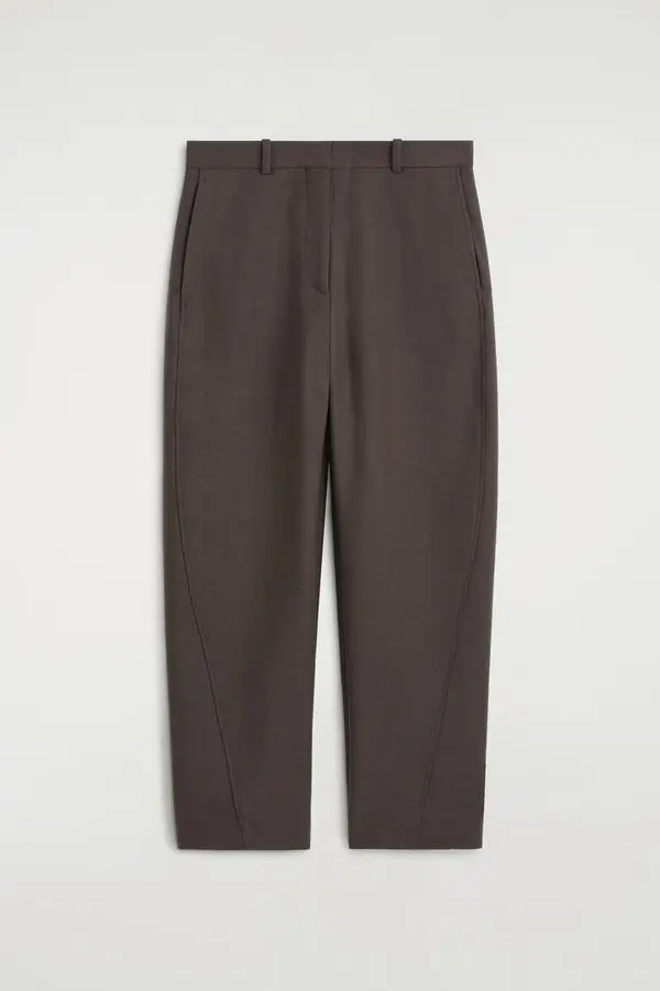 Cos Cropped Wool Barrel-leg Trousers