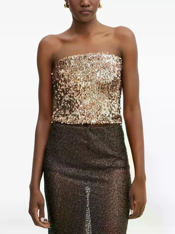 HAVEONE Sequin-embellished Bandeau Top