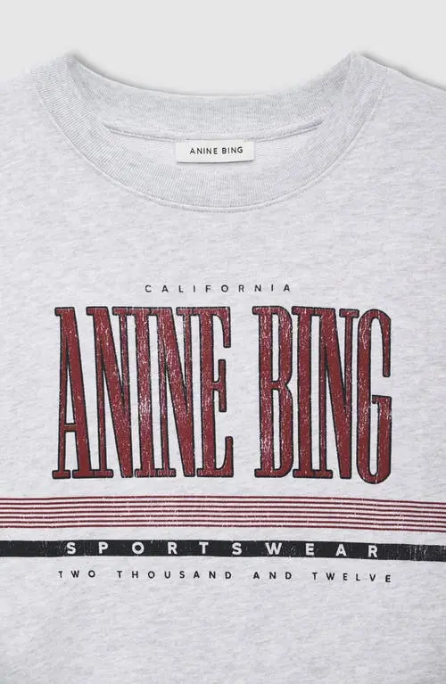 ANINE BING Sporty Cropped Sweatshirt - Heather Grey