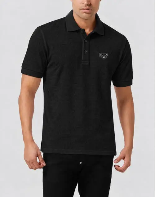Philipp Plein Jacquard Polo T-shirt Monogram - Black