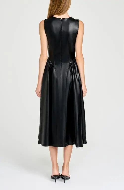 WAYF Angelina Sleeveless Faux Leather Midi Dress