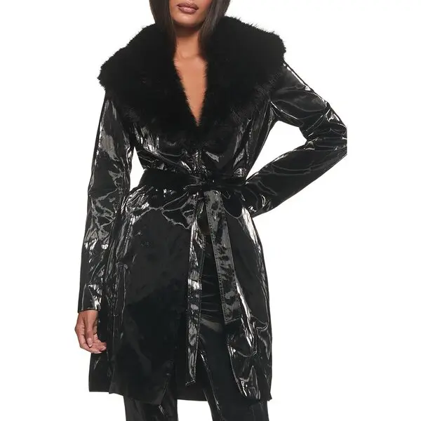 I.AM.GIA Castor Faux Leather Jacket With Faux Fur Collar