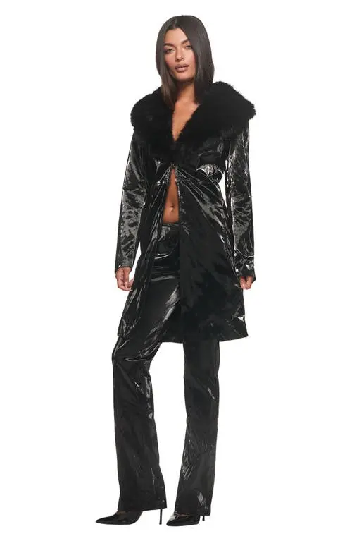 I.AM.GIA Castor Faux Leather Jacket With Faux Fur Collar