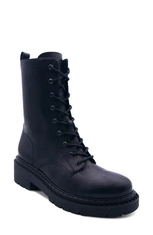 Ash Dover Leather Combat Boot - Black
