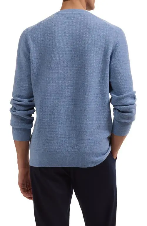 Bugatchi Wool & Cashmere Crewneck Sweater - Air Blue
