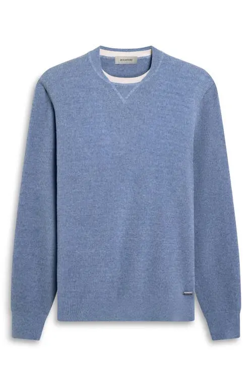 Bugatchi Wool & Cashmere Crewneck Sweater - Air Blue