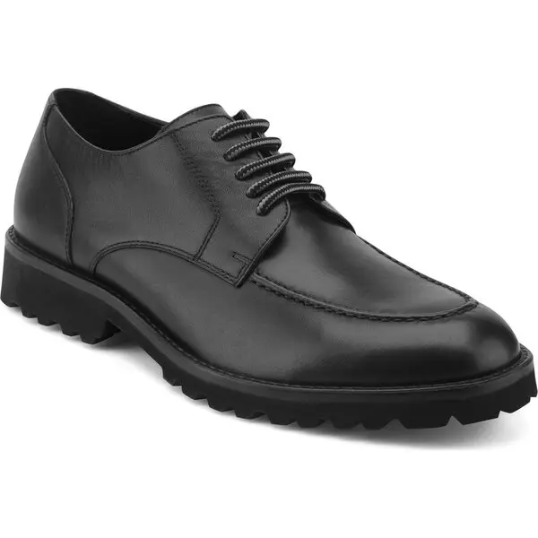 KENNETH COLE Rosco Moc Toe Derby - Black Nappa Leather