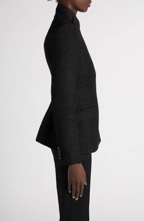 Alexander McQueen Textured Wool Blend Asymmetric Button Jacket
