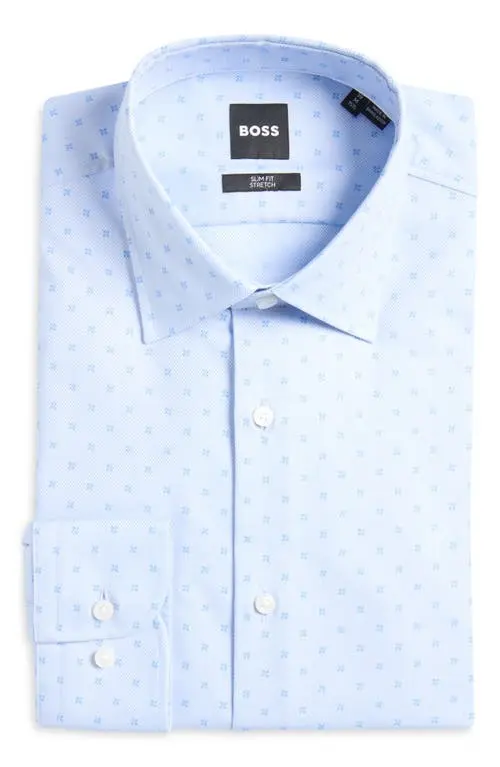 BOSS Hank Slim Fit Stretch Pattern Shirt