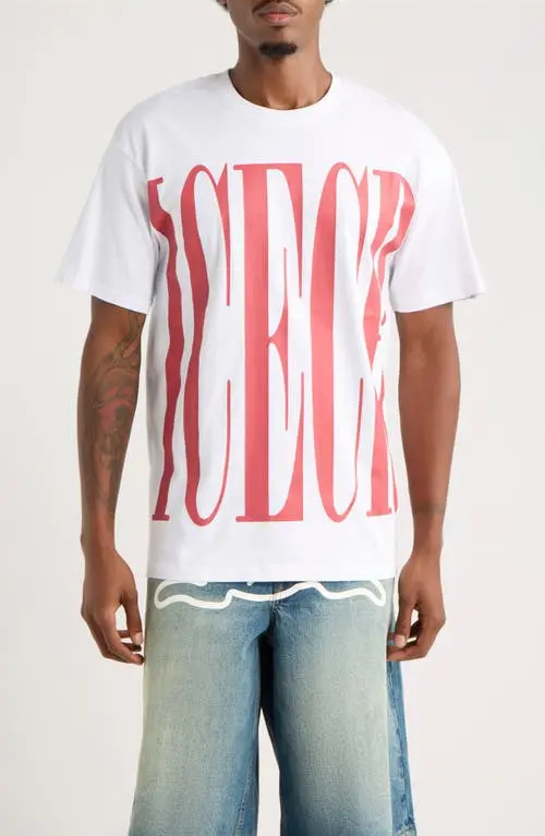 ICECREAM Chai Cotton Graphic T-shirt - White