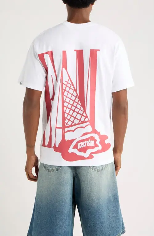 ICECREAM Chai Cotton Graphic T-shirt - White