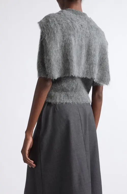 Monse Scarf Detail Cropped Polo Sweater