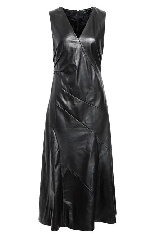 Proenza Schouler Kenza V-neck Leather Dress