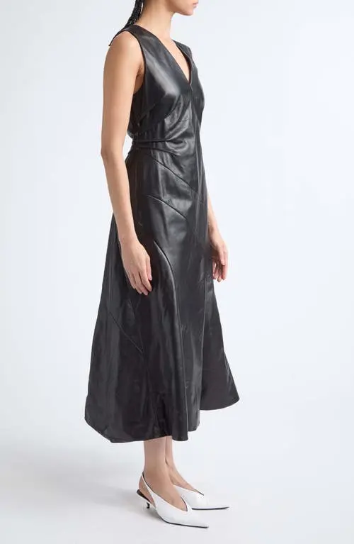 Proenza Schouler Kenza V-neck Leather Dress
